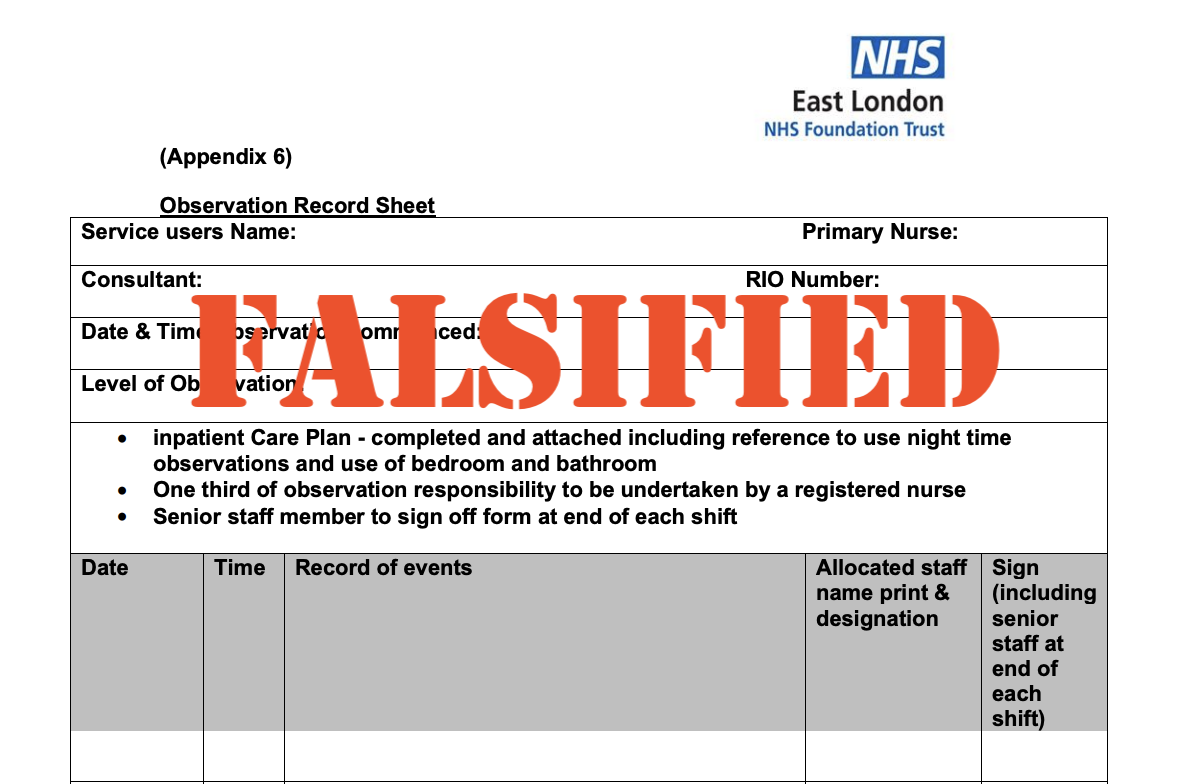 Falsification of observation records in mental health: A closer look at ...